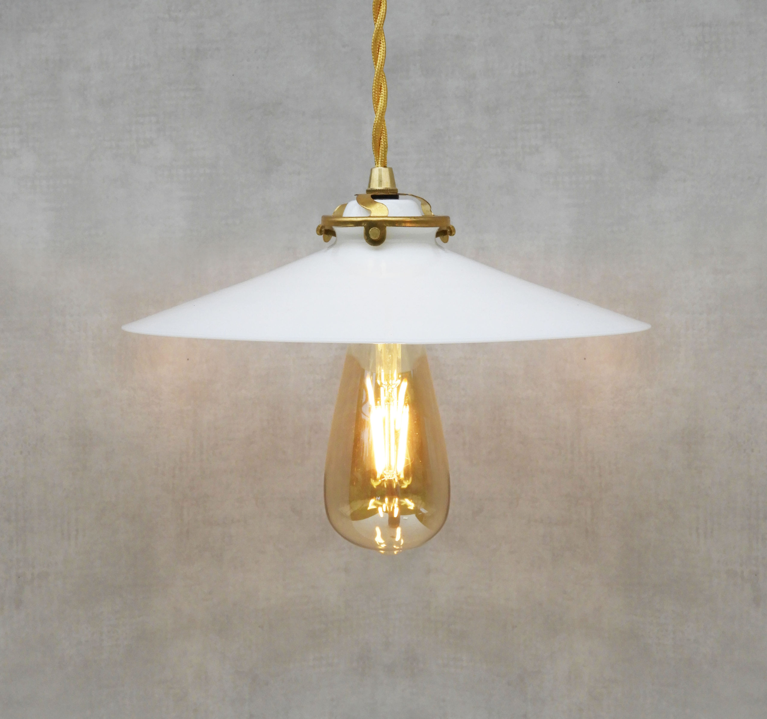 Art Deco Opaline Pendant Light Lamp Shades Circa 1930 – Atelier33Bis